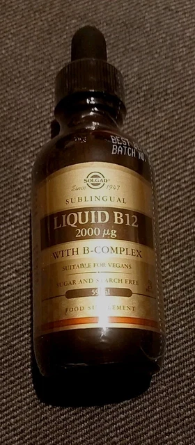 SOLGAR VITAMIN B12 2000ug with B-Complex Sublingual Liquid BBE 10.26 £ ...