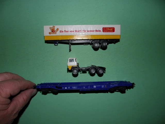 ROCO WAGON KANGOUROU avec remorque STEIFF et tracteur 48011 NEUF EUR 50 ...