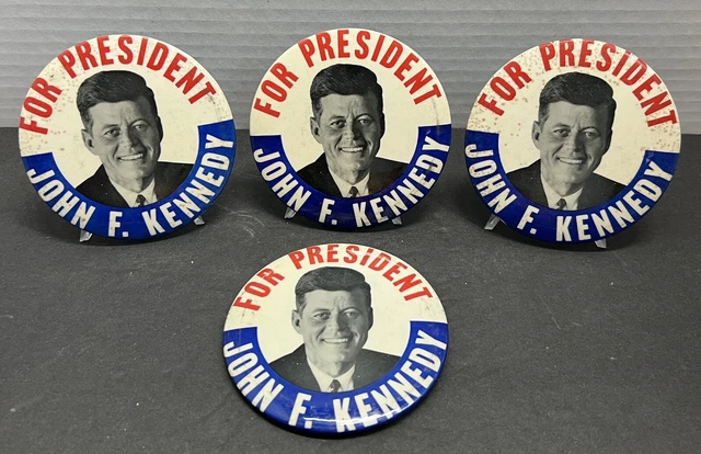(A) 4 LG 1960s John F Kennedy President JFK Political Campaign Buttons ...