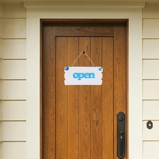 WOODEN OPEN CLOSED Sign Door Handle Welcome Sign Front Door Hanging ...