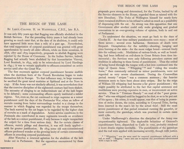 THE REIGN OF The Lash; Flogging In The British Services. An Original ...