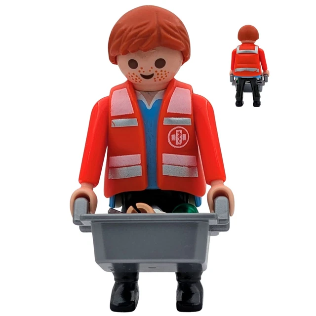 PLAYMOBIL FIGURINE MÉDICALE orange plateau à ustensiles hôpital ville ...