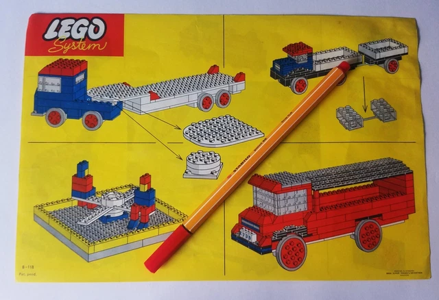 LEGO SYSTEM B 118 Building Instructions Wheels Turntable 60s £2.48 ...