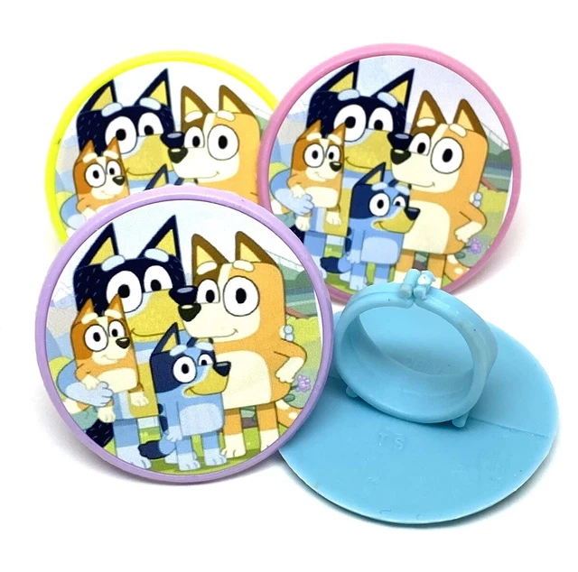 BLUEY PARTY FAVORS Cupcake Toppers Rings Birthday Party Supplies - Pack ...