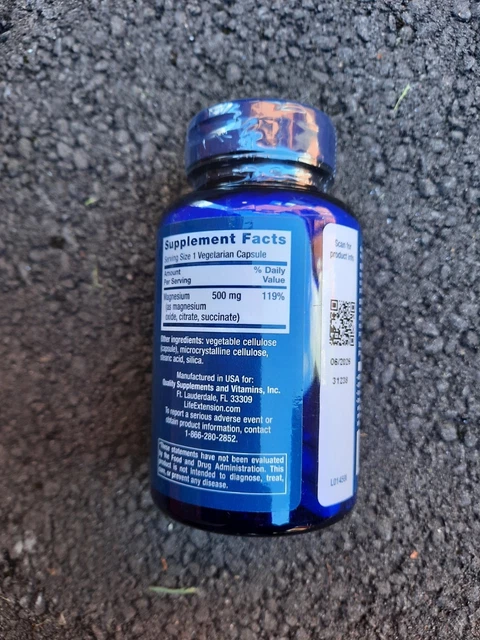 LIFE EXTENSION MAGNESIUM 500 mg 100 Vegetarian Capsules £1.16 - PicClick UK