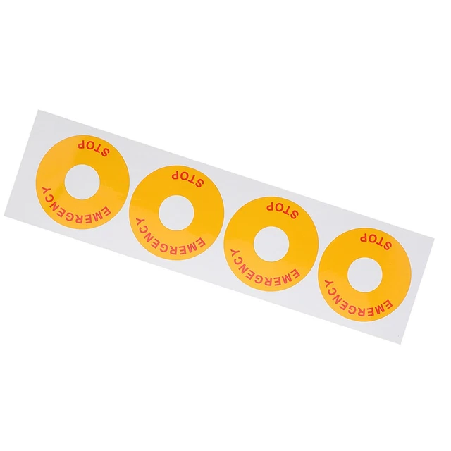 EMERGENCY STOP SIGN Decals Electrical Warning Sticker Equipment Safety ...