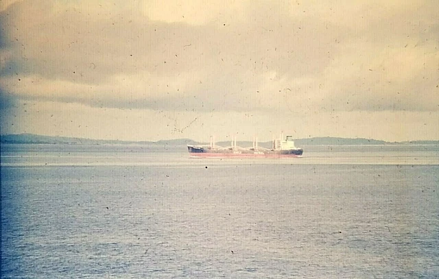 QR09 ORIGINAL KODACHROME 1960s 35MM LARGE COMMERCIAL SHIP ON THE SEAS ...