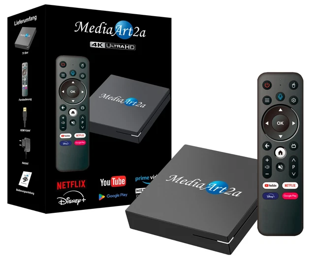 MEDIAART-2A PRO 4GB 32GB Android Smart IP TV Box Media Player WLAN LAN M3U EUR 44,90 - PicClick DE
