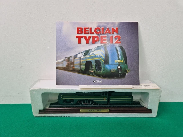 STATIC ATLAS EDITIONS SNCB Belgian Type 12 Steam Locomotive on Wooden ...