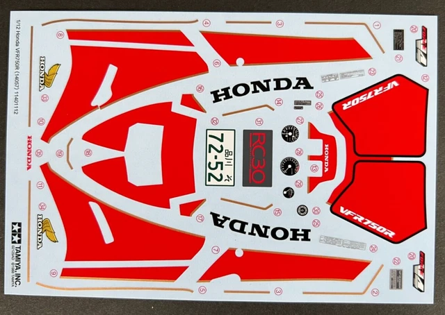 TAMIYA DECALS 1/12 HONDA HONDA VFR750R .Item14057 from Japan EUR 14,63 ...