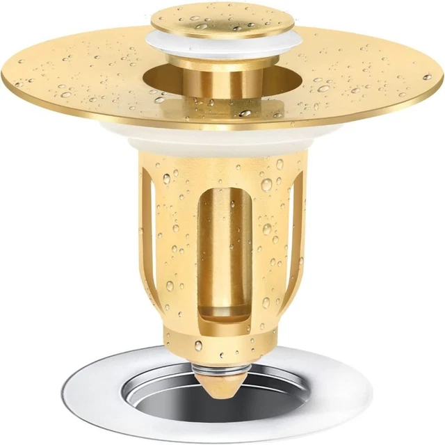 BRASS TUB DRAIN Stopper Gold Bathtub Drain Stopper Kitchen Sink $20.63 ...