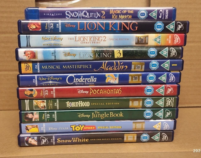 10X KIDS/CHILDRENS DISNEY DVD Bundle, Aladdin, Cinderella, Lion King 1 ...