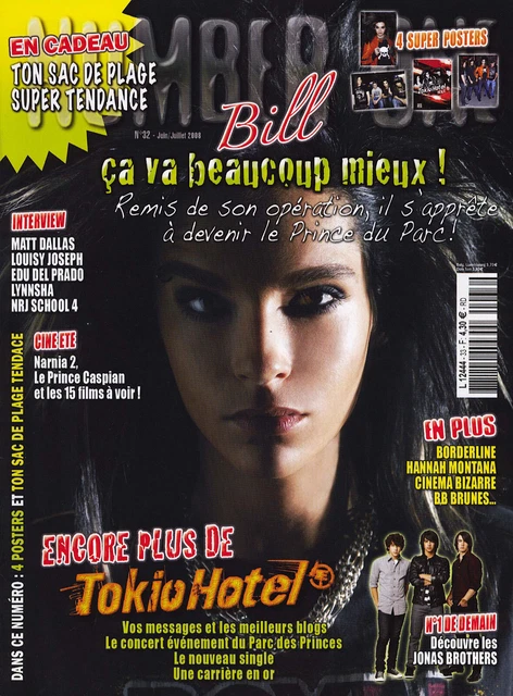 MAGAZINE NUMBER ONE n°33, TOKIO HOTEL, JONAS BROTHERS, Louisy JOSEPH ...