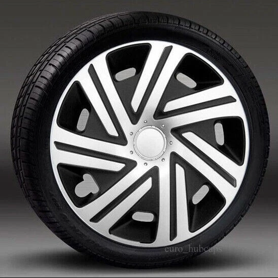 SILVER/BLACK 15& INCH wheel trims, Hub Caps, to Peugeot Partner ...