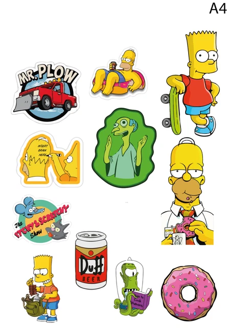 SIMPSONS STICKER SET A4 size sheet £5.99 - PicClick UK