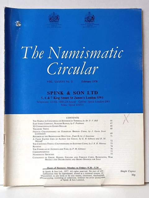 COIN COLLECTORS, COINS Historical Numismatic Circular 1978 Spink & Son ...