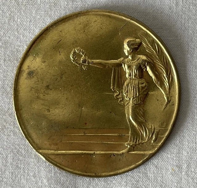 VINTAGE THIN EMBOSSED Metal Roman Laurel Wreath Sports Medal / Trophy ...