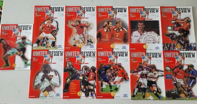 MANCHESTER UNITED FOOTBALL programme bundle from 1997/98 season ...