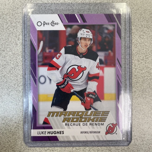 2023-24 O PEE Chee 572 Luke Hughes New Jersey Devils Purple Parallel ...