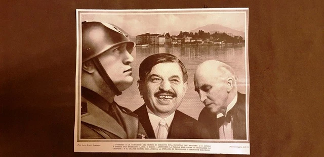 IL DUCE BENITO Mussolini, Laval e Simon Stampa del 1935 EUR 18,00 ...