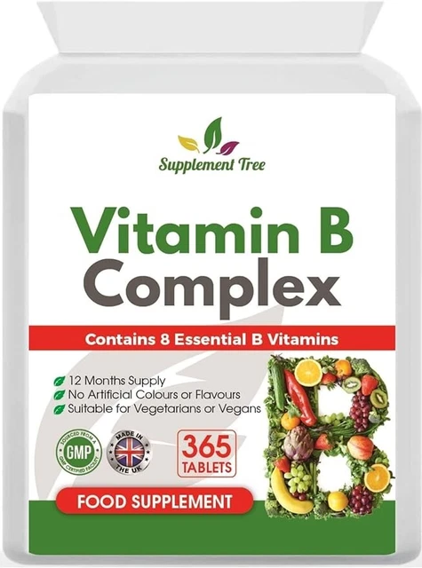 VITAMIN B COMPLEX 365 Tablets - with B1, B2, B3, B5, B6, B12, Biotin ...