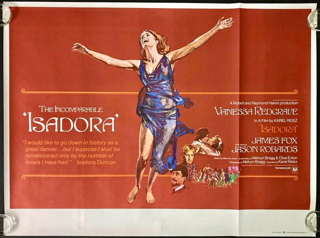 ISADORA ORIGINAL QUAD Movie Cinema Poster Vanessa Redgrave 1968 £135.00 ...