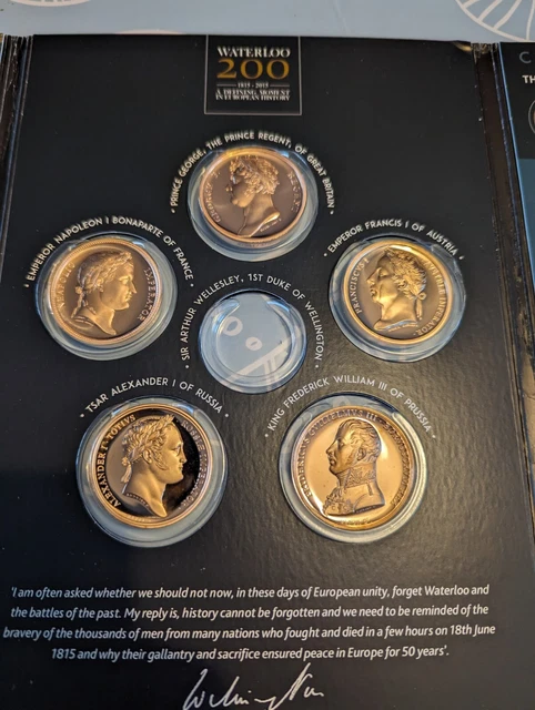 THE BATTLE OF Waterloo BRONZE Coin Set 1815-2015 (Album With 5 Coins) £ ...