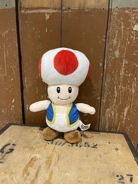 NINTENDO OFFICIAL SUPER Mario Toad Mushroom Figure Soft Plush Stuffed ...