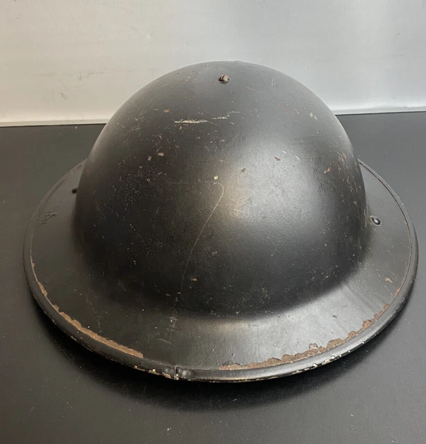 BRITISH SECOND WORLD War WW2 Brodie Helmet MKII - Black Painted ...