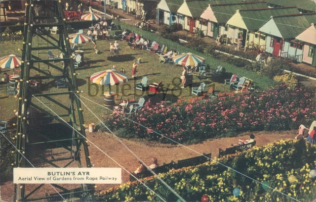 BUTLINS AYR SCOTLAND Rope Railway & Gardens posted 1964 Butlins ...