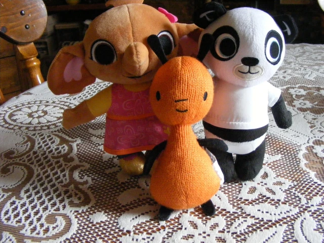 THREE BING'S FRIENDS Soft Toys Sula, Flop and Pando. £4.50 - PicClick UK