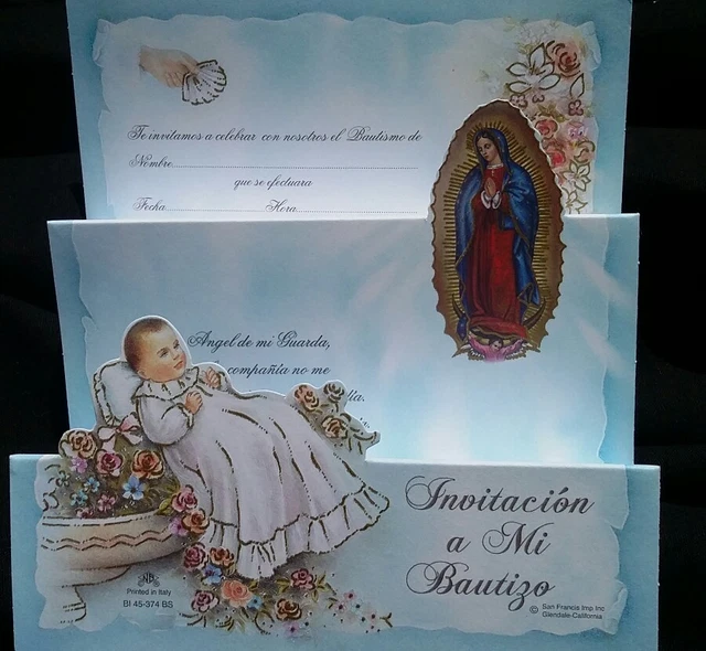 12-pc-bautizo-invitations-spanish-baptism-invitaciones-nina-angel-mi