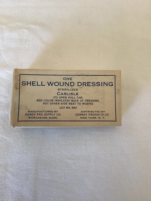 TRES RARE US WW2 SHELL WOUND DRESSING Handy Pad ORIGINAL - MEDICAL ...