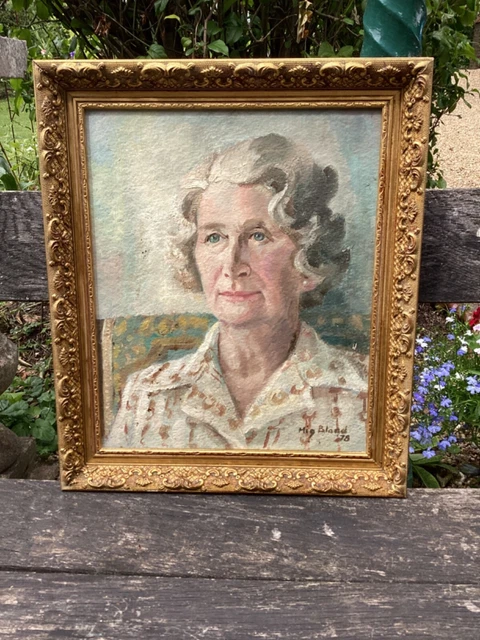 VINTAGE PORTRAIT OIL Painting of a lady: on board: signed £15.00 ...