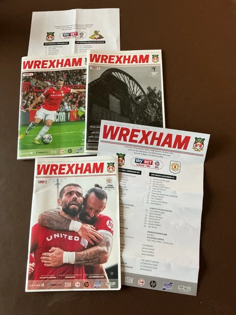 WREXHAM FOOTBALL CLUB 23/24 Promotion Season - Home Progs ( x 23 ...