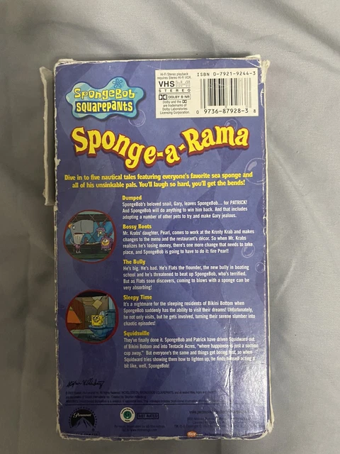 SPONGEBOB SQUAREPANTS - Sponge-A-Rama (VHS, 2003) $14.42 - PicClick CA