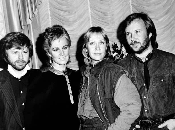 SWEDISH POP GROUP ABBA attending an event in London in November 1982 ...