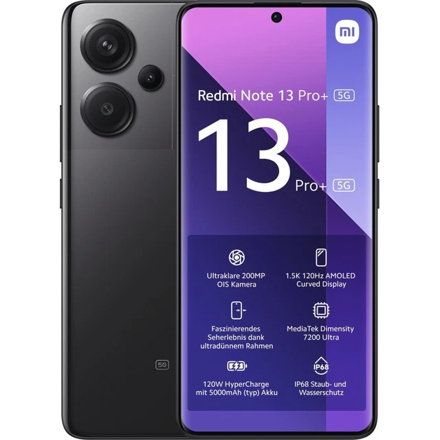 XIAOMI REDMI NOTE 13 Pro+ 5G Smartphone 512GB 12GB RAM midnight black ...
