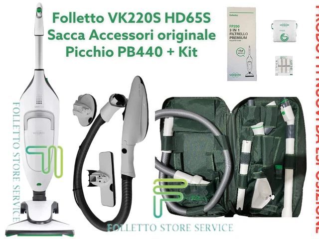 VORWERK FOLLETTO VK 220 S Completo Sacca Accessori Picchio Pb440S Tubo ...