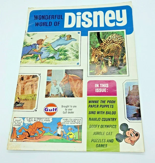 WONDERFUL WORLD DISNEY 1968 Magazine Gulf Jungle Book Mickey Scrooge ...