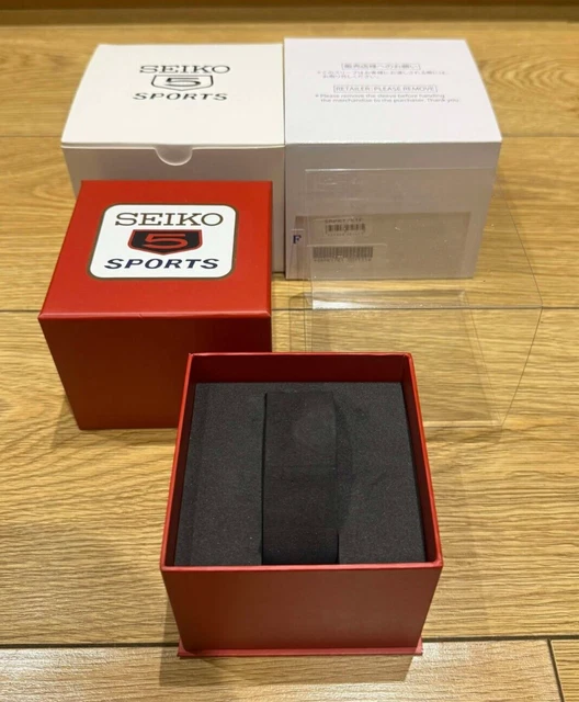 GENUINE ORIGINAL SEIKO 5 Sports Watch Presentation Box Case Complete ...