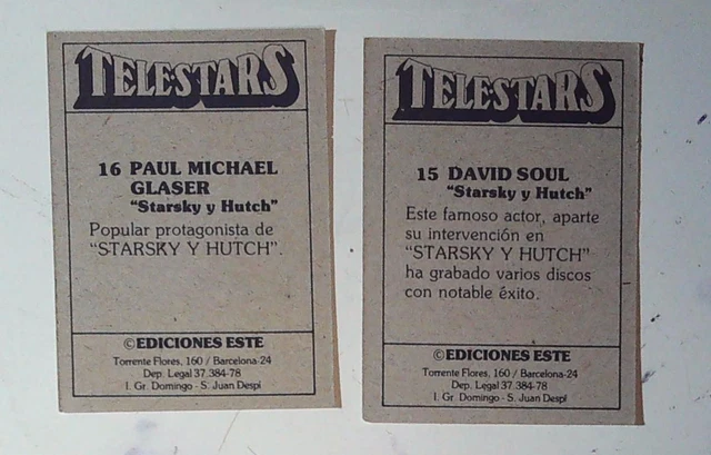 STARSKY Y HUTCH david soul michael glaser cromos tele stars senza ...