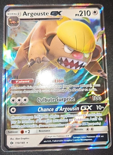 CARTE POKEMON ARGOUSTE Gx 110/149 Soleil Et Lune De Base Nm Fr EUR 6,99 ...