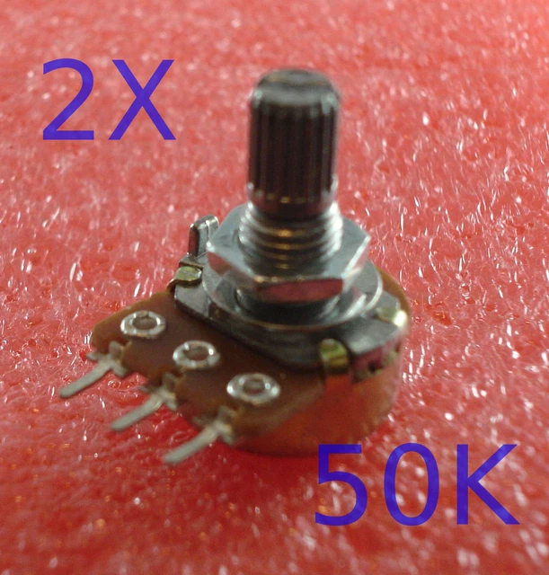 2 X LINEAR Potentiometer B50K 50K Linear Potentiometer with Nut with ...
