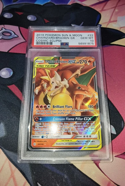 POKÉMON CHARIZARD E Braixen gx tag team cosmic eclipse psa 10 gem mint EUR 69,90 - PicClick IT