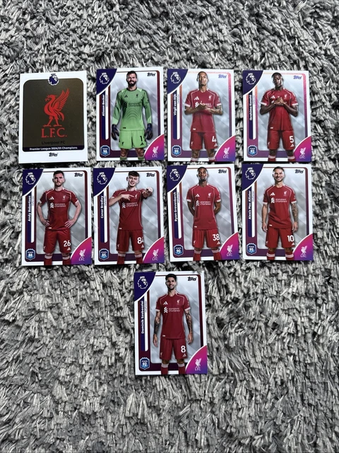 TOPPS 2025/26 PREMIER League Liverpool Full Team Set - 18 Cards No ...