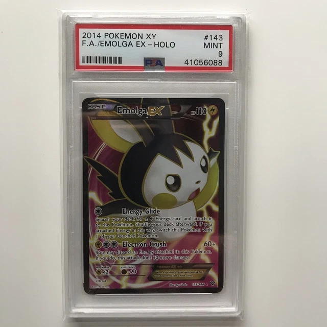 EMOLGA EX 143/146 XY Base Set Full Art Ultra Rare Holo Pokemon - PSA 9 ...