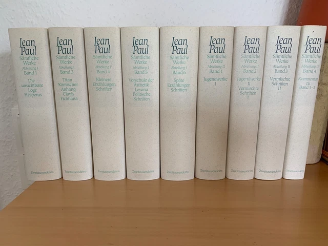 JEAN PAUL SÄMTLICHE Werke 9 Bände Ausgabe 1996 wie neu. Band 2 fehlt ...