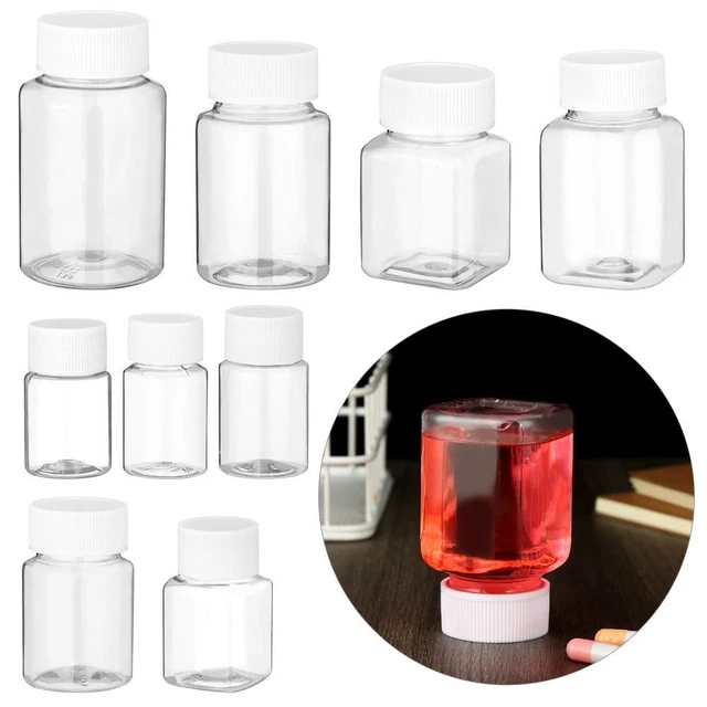 CLEAR PLASTIC STORAGE Jars Empty Seal Bottles Packing Bottle Liquid ...