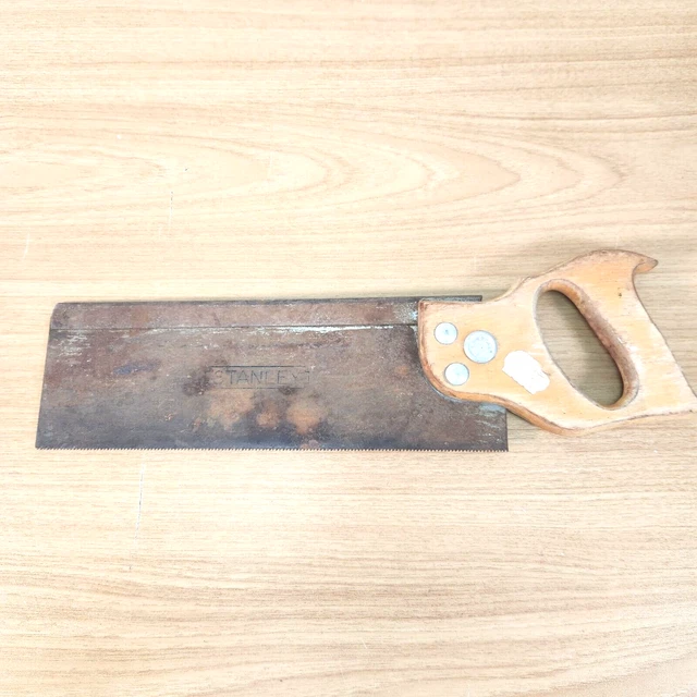 VINTAGE STANLEY MITRE Box Saw USA MADE WOODEN HANDLE $31.69 - PicClick